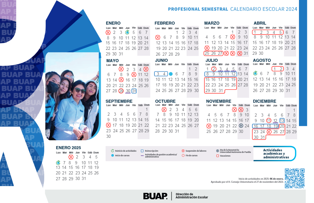 Calendarios Institucionales 2024 | Benemérita Universidad Autónoma de ...
